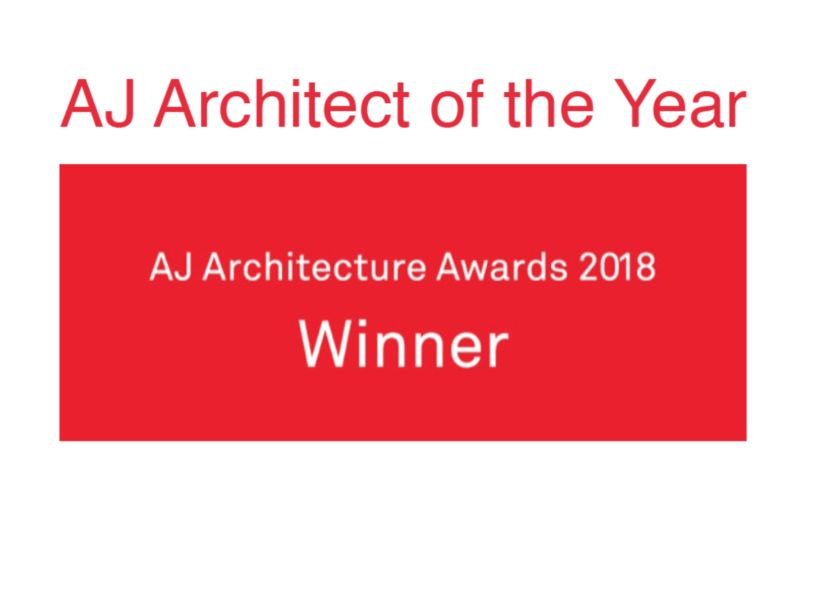 Architects Journal 'Architect of the Year' | Collective Architecture